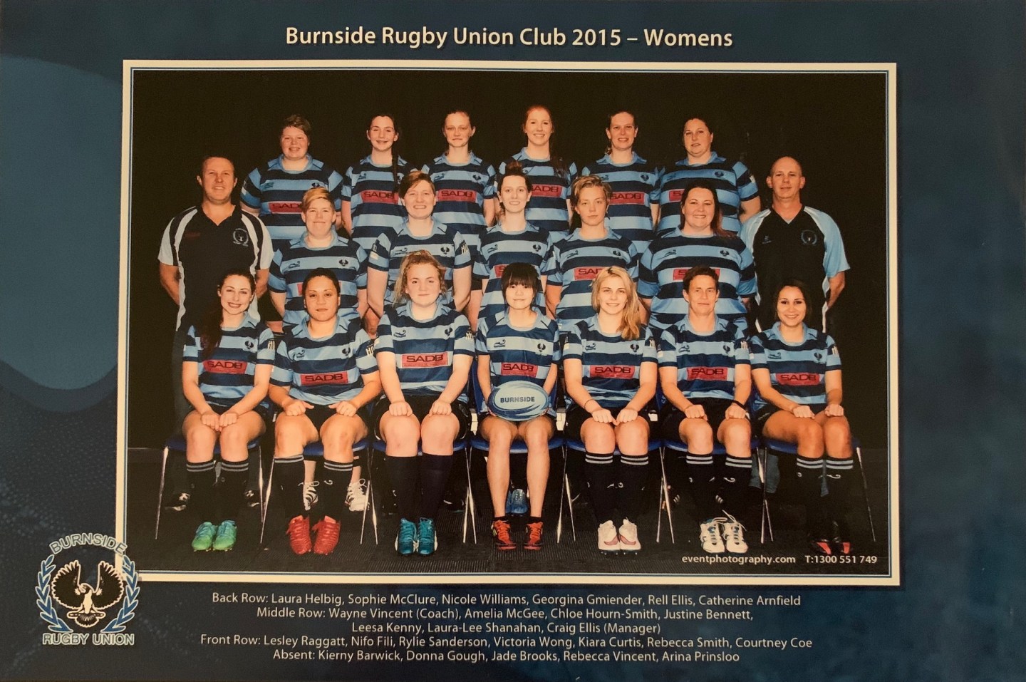 | 2015 | – BURNSIDE RUGBY UNION FOOTBALL CLUB